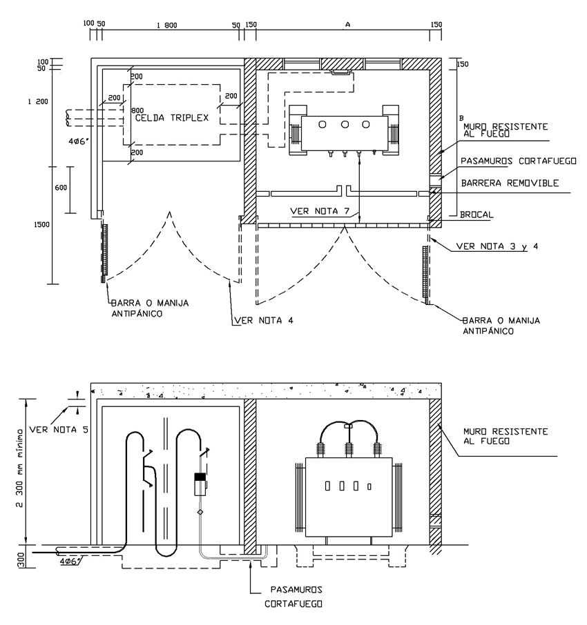 CTS511-6 Centro de transformación capsulado con celda triplex y transformador en aceite - Acceso ...